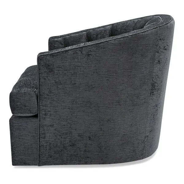 MASSOUD Bedford Tufted Swivel Chair - Bliss Charcoal