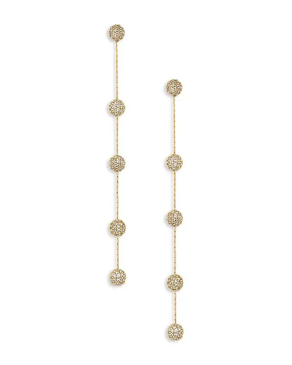 Ettika Crystal Pave Ball Drop Earrings - Gold