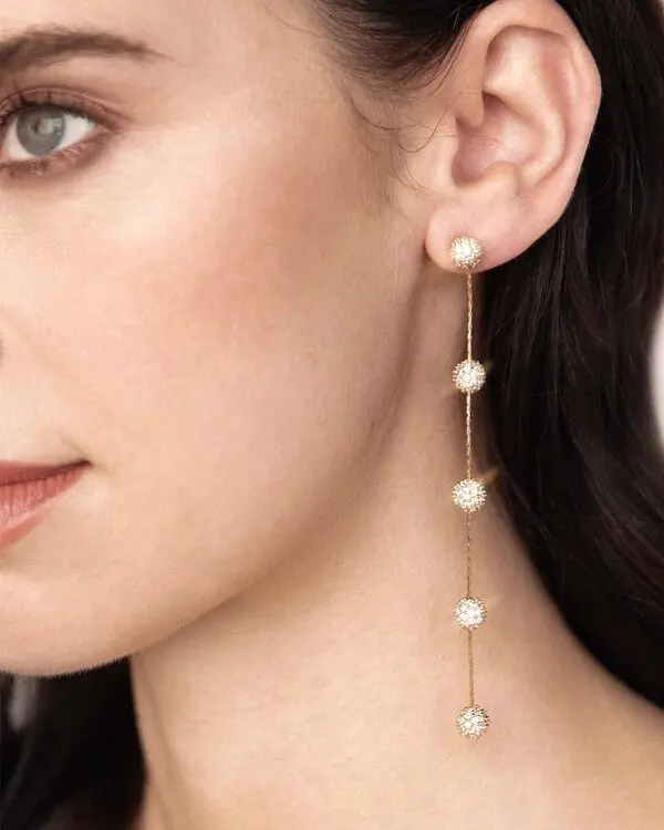 Ettika Crystal Pave Ball Drop Earrings