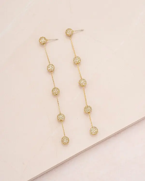 Ettika Crystal Pave Ball Drop Earrings