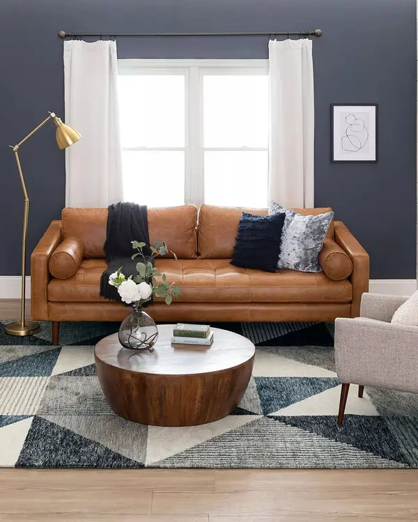 DREW & JONATHAN HOME Bowen Oblique Area Rug, 5'3 X 7'10 - Blue/tan