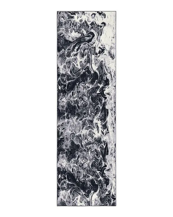 DALYN RUG COMPANY Kikiamo Kk14 Runner Area Rug, 2'3 X 7'6 - Marble/black