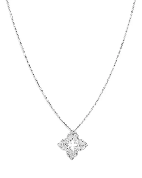 Roberto Coin 18k Gold Venetian Princess Diamond Pendant Necklace - White
