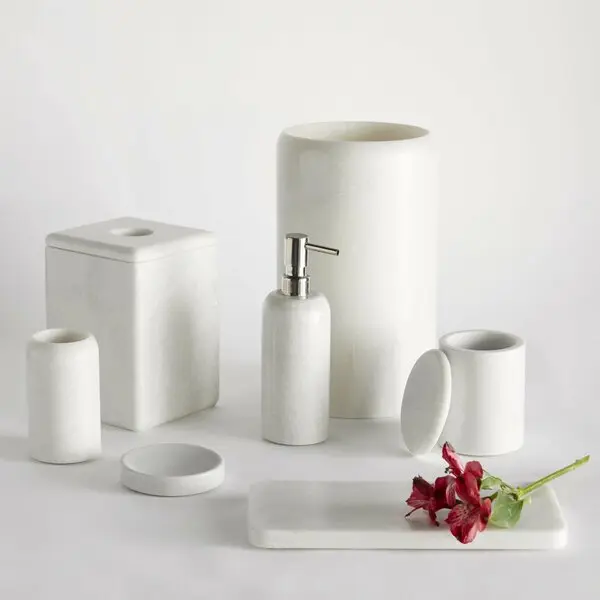 SFERRA Velina Marble Waste Basket