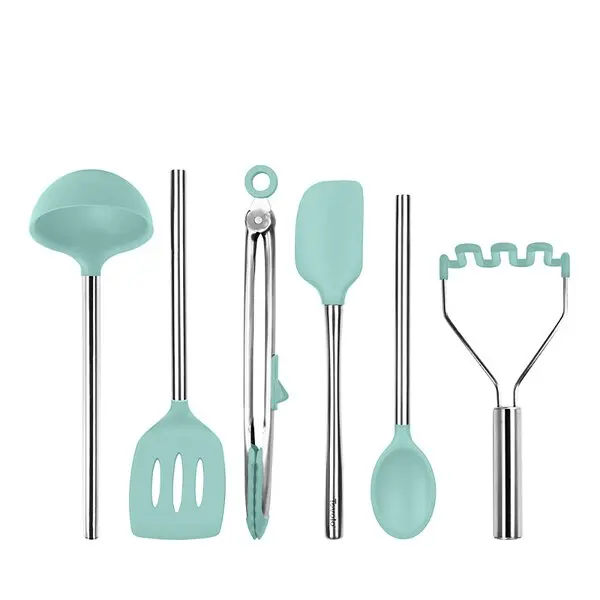 TOVOLO Silicone Utensil 6 Piece Set - Aqua