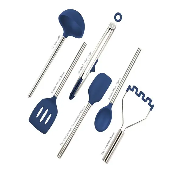TOVOLO Silicone Utensil 6 Piece Set - Blue