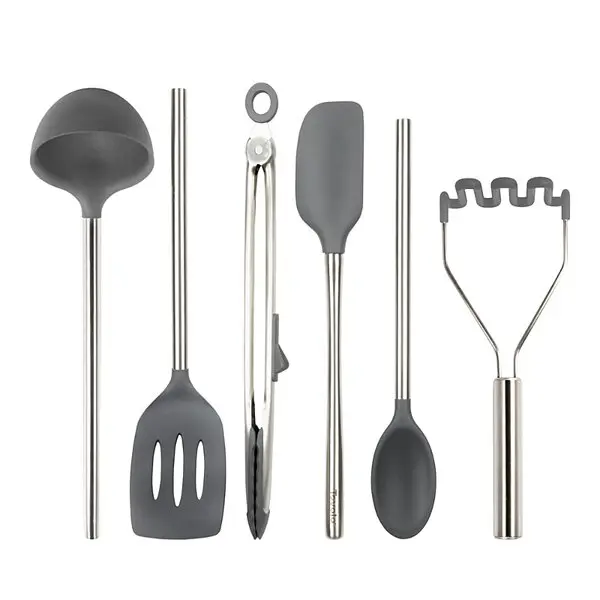 TOVOLO Silicone Utensil 6 Piece Set - Charcoal