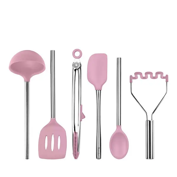 TOVOLO Silicone Utensil 6 Piece Set - Pink