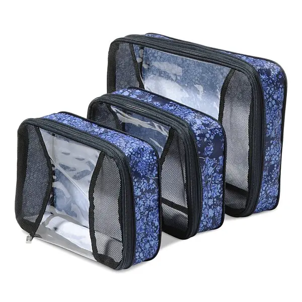 BAGGALLINI Compression Cubes Set Of 3 - Indigo Petal