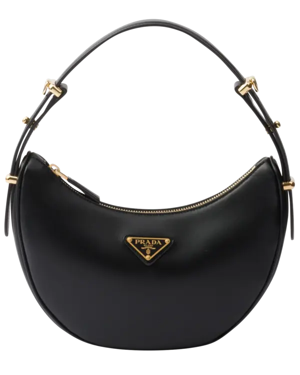 Prada Arqué Small Leather Shoulder Bag - Black