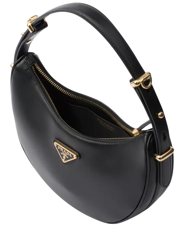 Prada Arqué Small Leather Shoulder Bag - Black