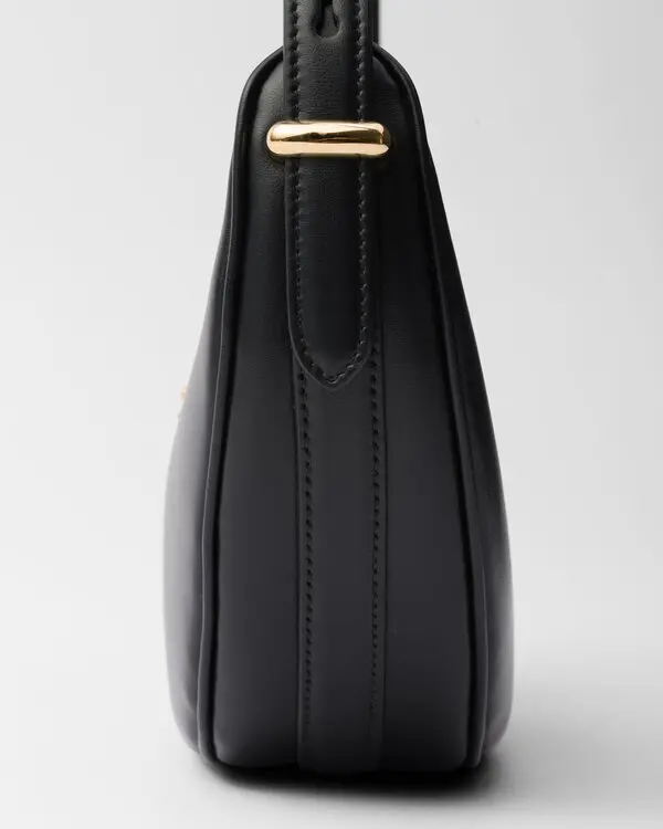 Prada Arqué Small Leather Shoulder Bag - Black