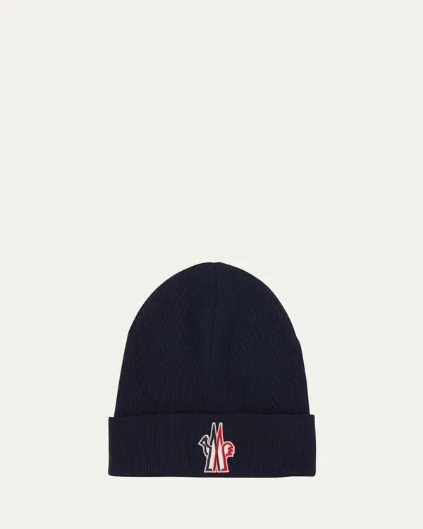 Moncler Rib-knit Beanie - Navy