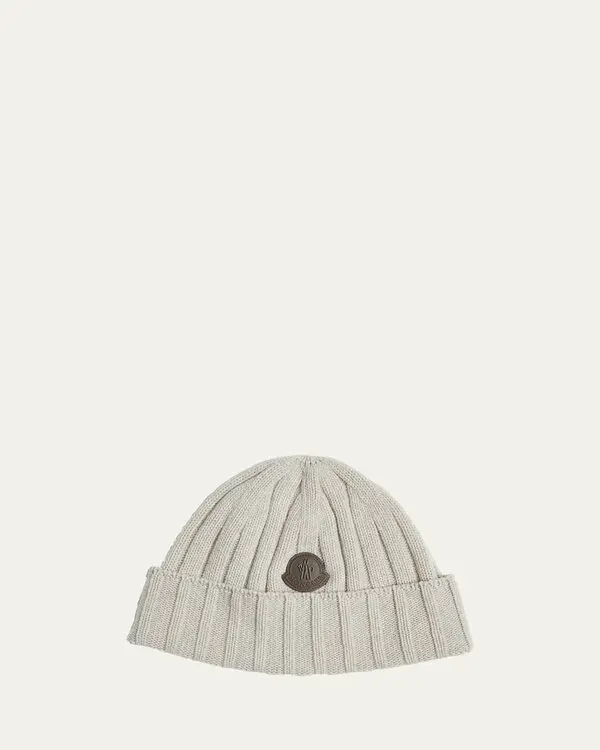 Moncler Ribbed Wool Beanie - Camel