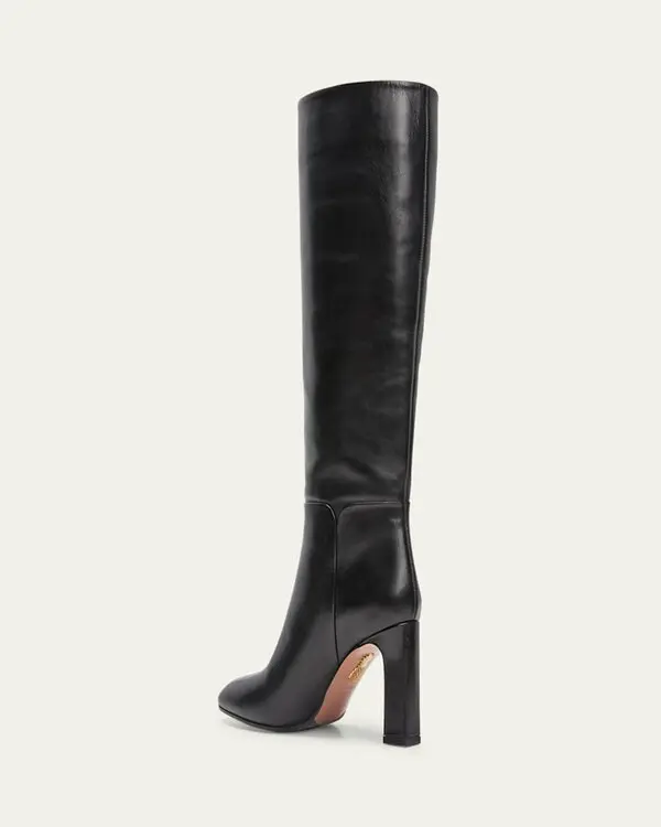 AQUAZZURA Sellier Calfskin Tall Boots - Black