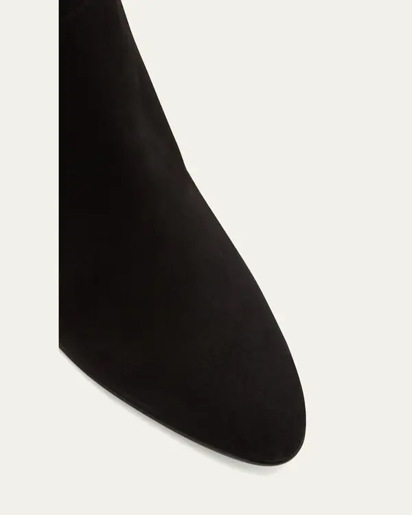 Manolo Blahnik Pitana Suede Knee Boots - Black