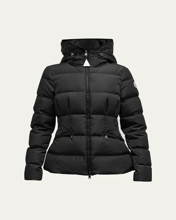 Moncler Avoce Puffer Jacket With Hood And Belt - Black