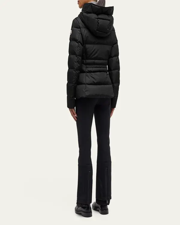 Moncler Avoce Puffer Jacket With Hood And Belt - Black