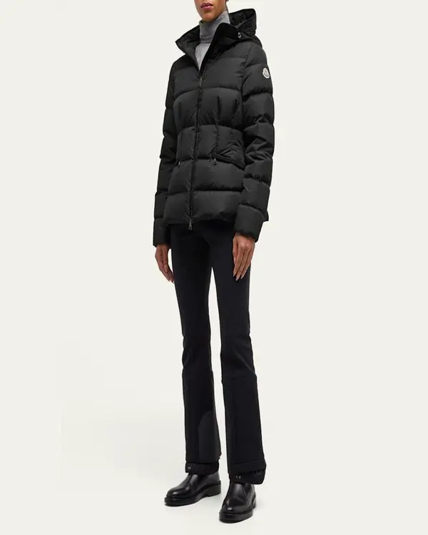 Moncler Avoce Puffer Jacket With Hood And Belt - Black