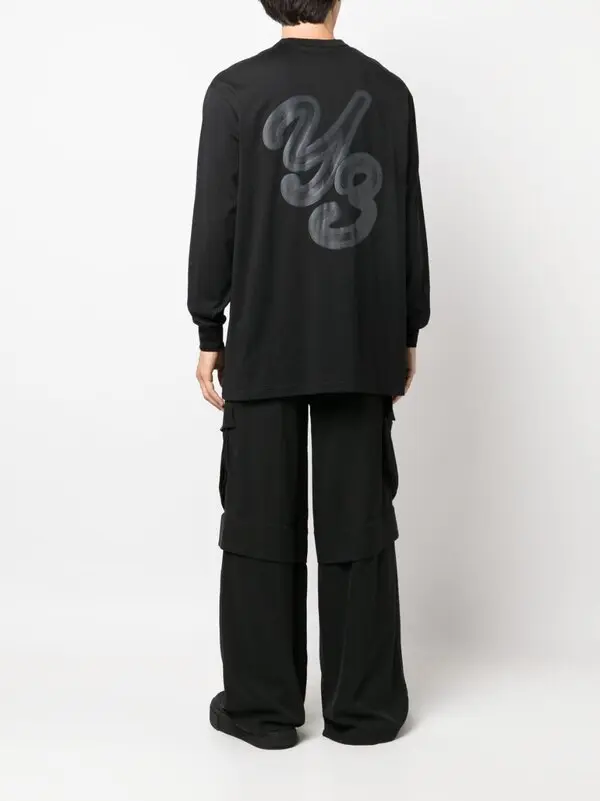 Y3 Gfx L/s Logo-embossed T-shirt