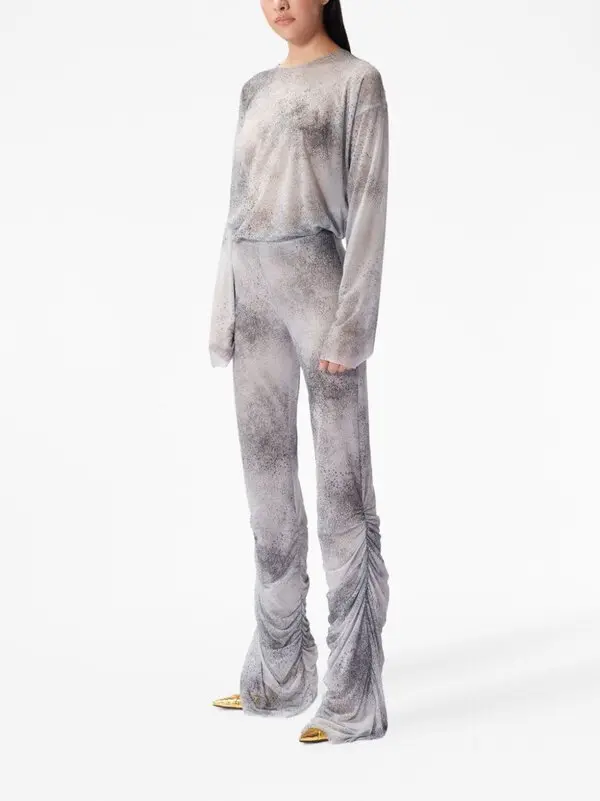 MARGHERITA MACCAPANI Ruched Low-rise Trousers - Grey