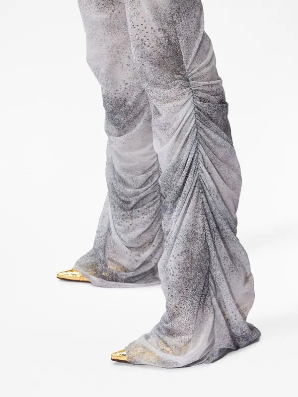 MARGHERITA MACCAPANI Ruched Low-rise Trousers - Grey
