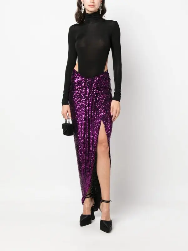Nervi High-waisted Sequin-embellished Skirt