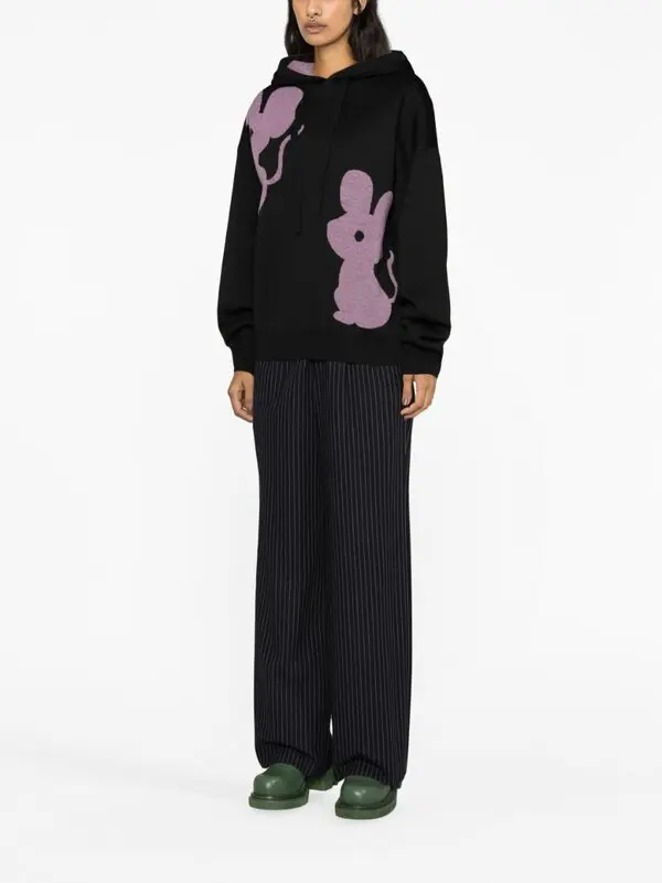 JW Anderson Mouse Intarsia-knit Hoodie