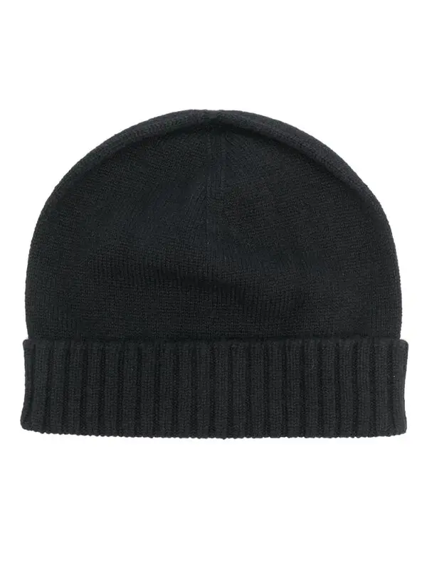 Malo Ribbed-trim Cashmere Beanie - Black