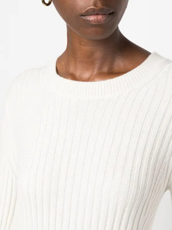 Closed Rib-knit Long-sleeve Top