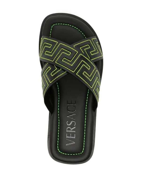 Versace Greca Leather Slides