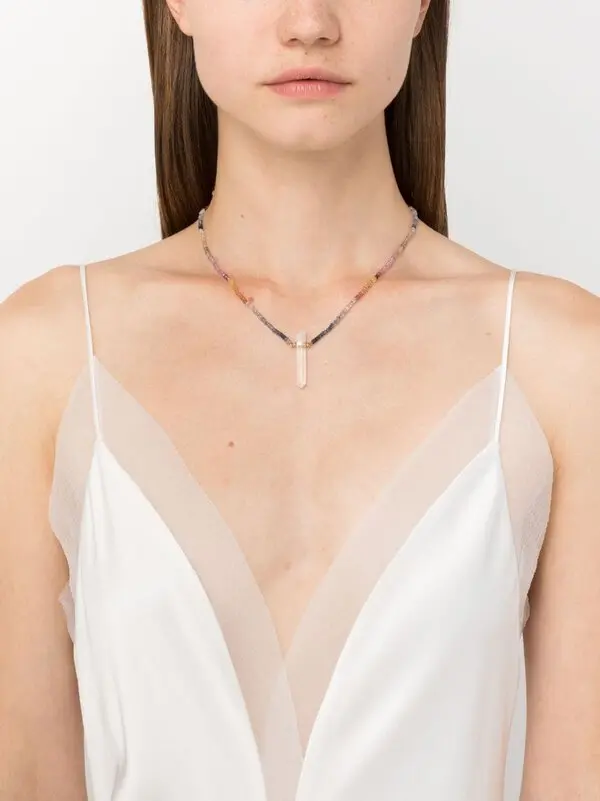 Jia Jia 14kt Yellow Arizona Sapphire And Crystal Necklace