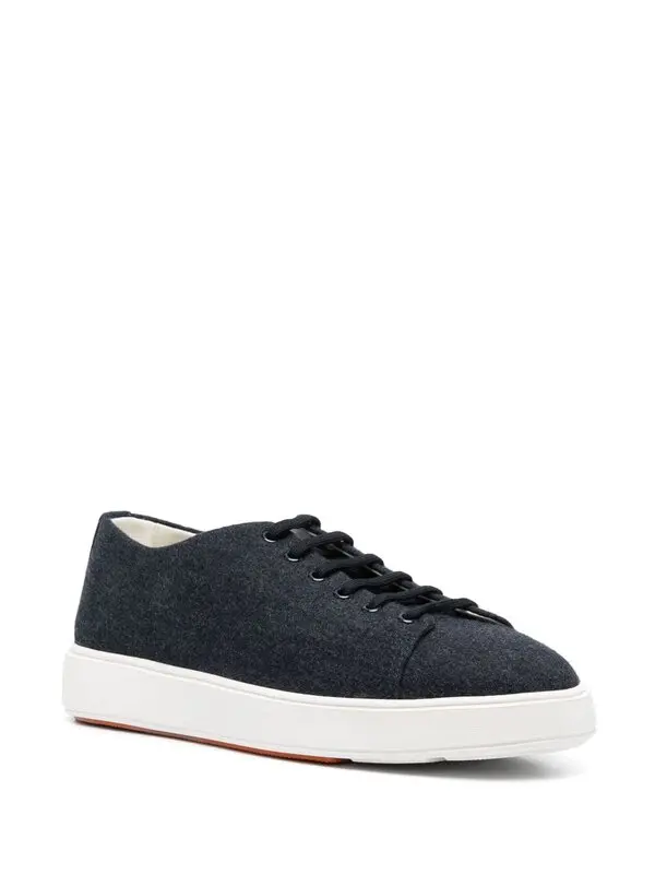 Santoni Logo-patch Lace-up Sneakers