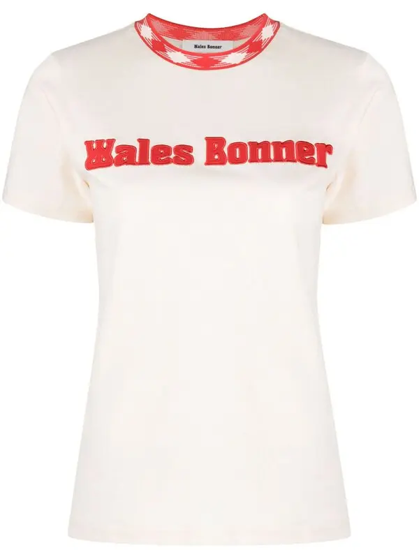 WALES BONNER Logo-appliqué T-shirt - Neutrals