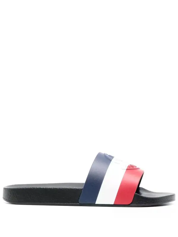 Moncler Striped Logo Sandals - Black