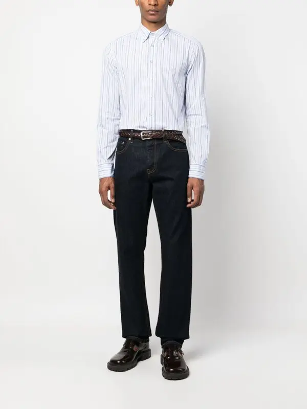 Etro Logo-embroidered Striped Cotton Shirt