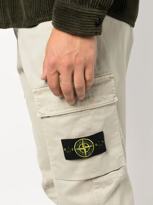 Stone Island Tapered-leg Cargo Trousers - Neutrals