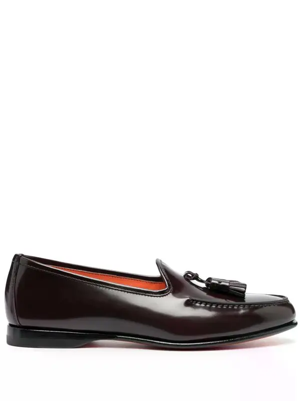 Santoni Andrea Tassel-detail Leather Loafers - Red
