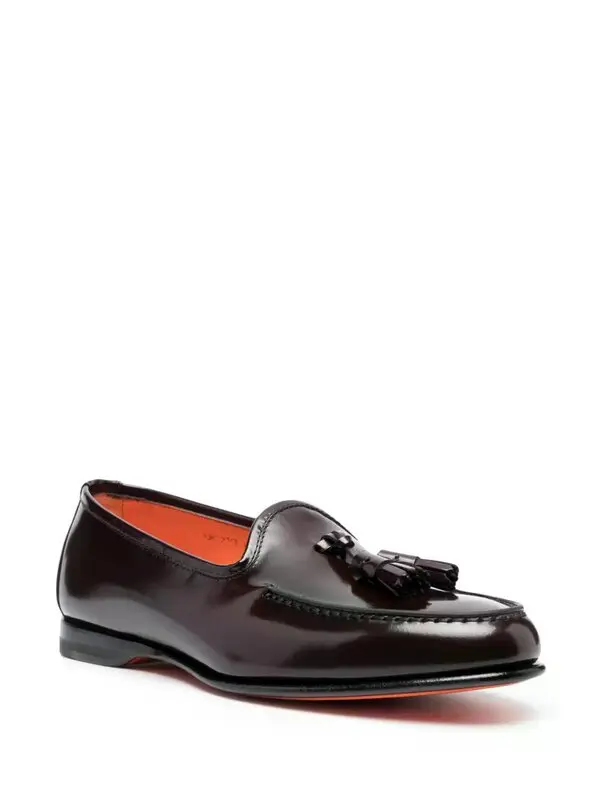 Santoni Andrea Tassel-detail Leather Loafers - Red