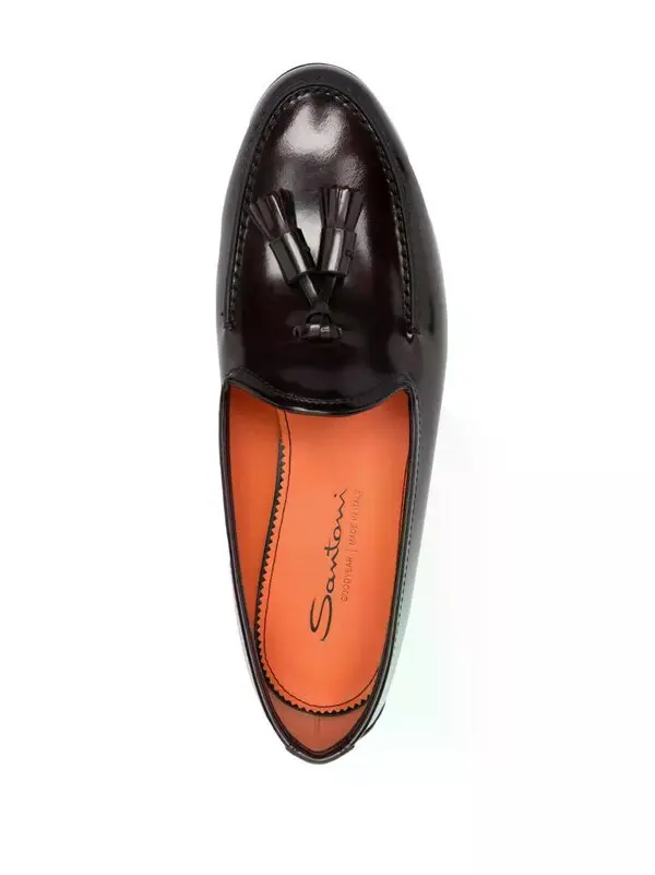 Santoni Andrea Tassel-detail Leather Loafers - Red