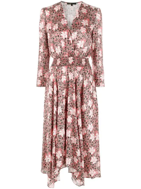 Maje Floral-print Midi Dress
