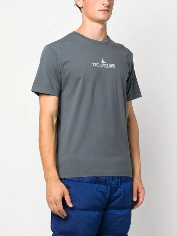 Stone Island Logo-print Cotton T-shirt - Grey