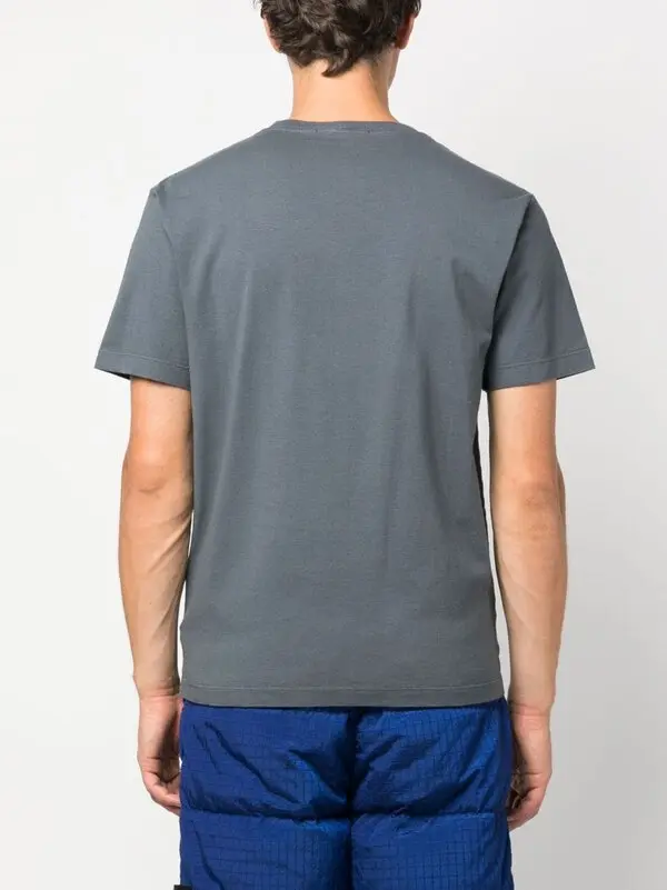 Stone Island Logo-print Cotton T-shirt - Grey