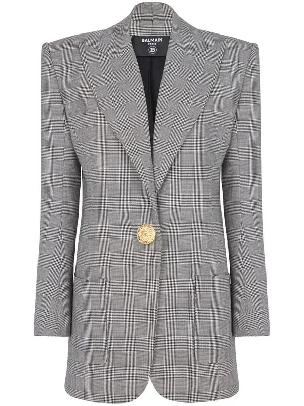 Balmain Single-breasted Wool Blazer - Grey