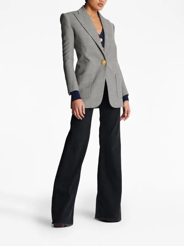 Balmain Single-breasted Wool Blazer - Grey