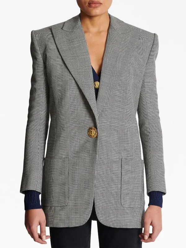 Balmain Single-breasted Wool Blazer - Grey