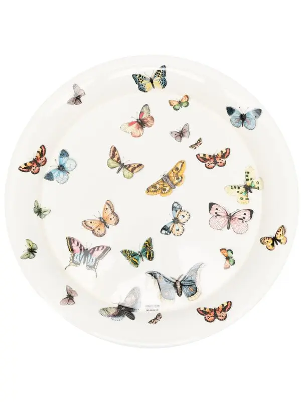 FORNASETTI Butterfly-print Ceramic Dish - White