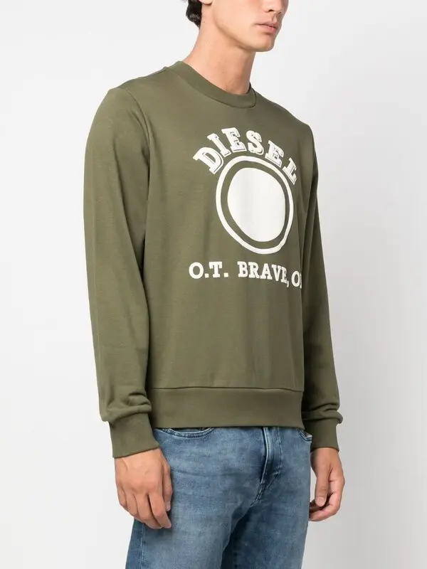 DIESEL® Logo-print Jersey Sweatshirt - Green