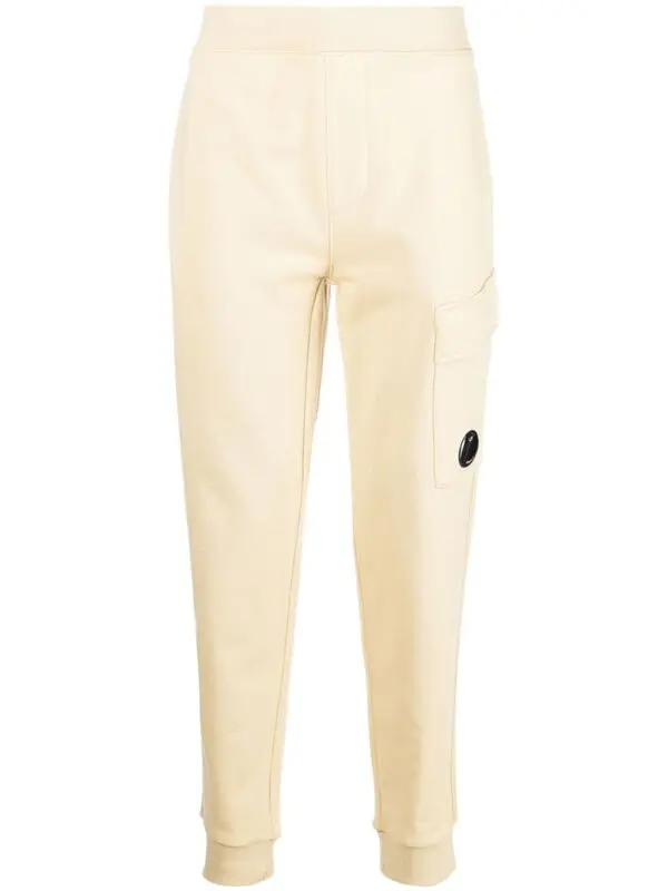 C.P. COMPANY Logo-plaque Cotton Track Pants - Neutrals