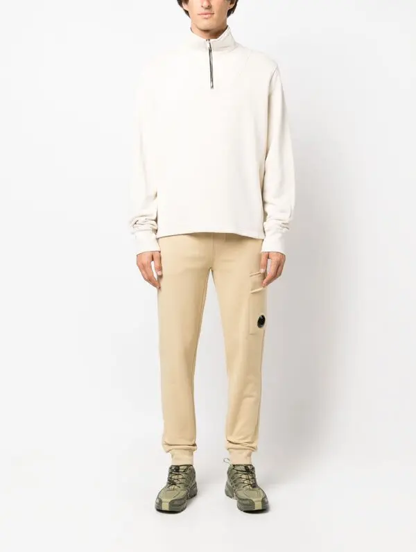 C.P. COMPANY Logo-plaque Cotton Track Pants - Neutrals